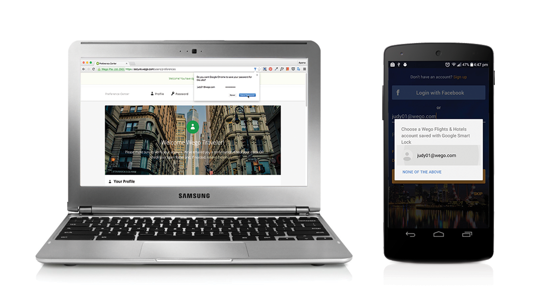 Wego, now with Google Smart Lock